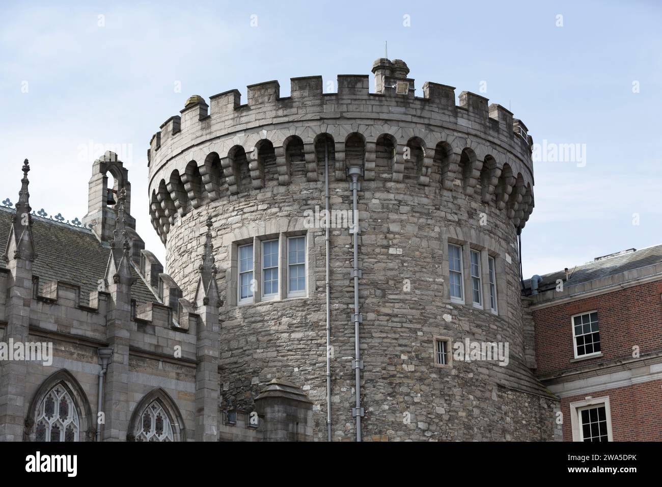 Ireland, Dublin, Dublin Castle, The Record Tower, the sole surviving ...