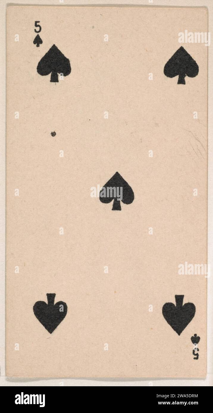 Five of Spades, from the Transparent Playing Cards series (N220) issued ...