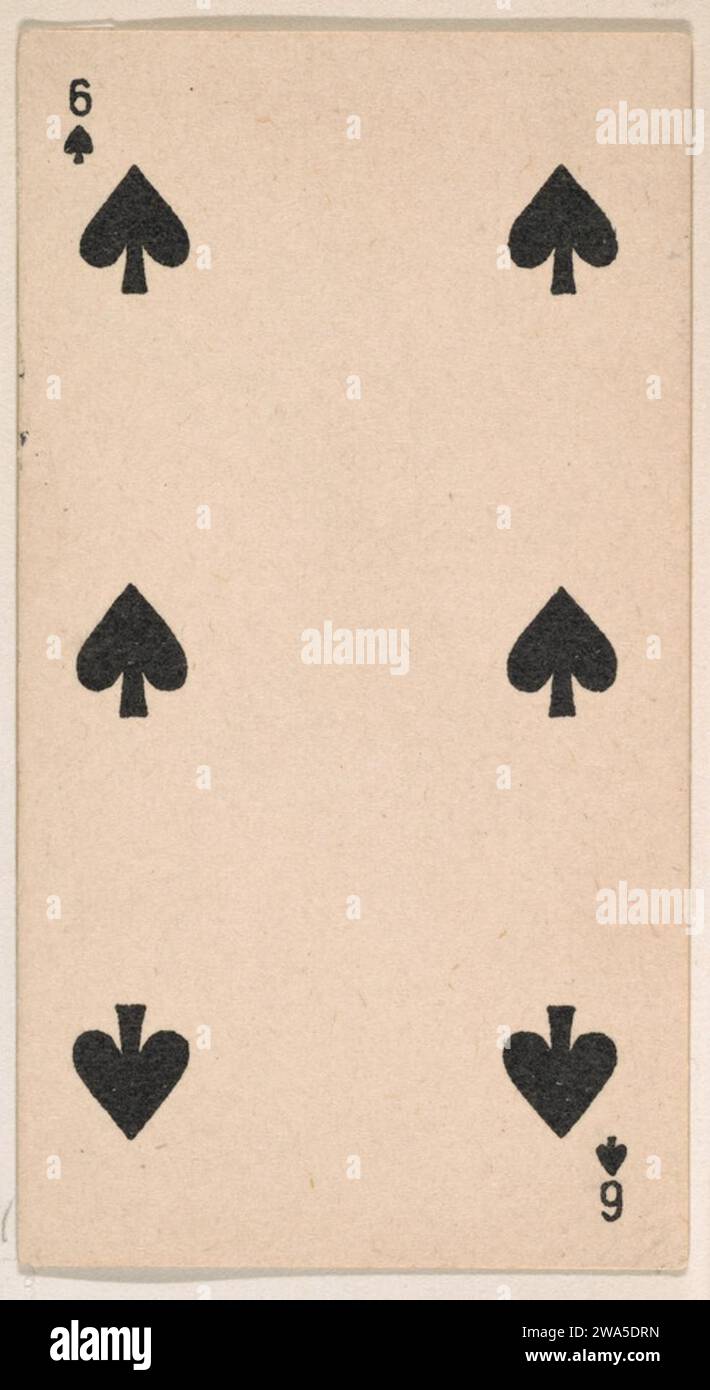 Six of Spades, from the Transparent Playing Cards series (N220) issued ...