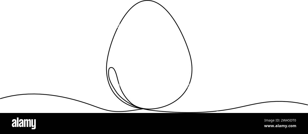 Easter egg one continuous line vector illustration Stock Vector Image ...