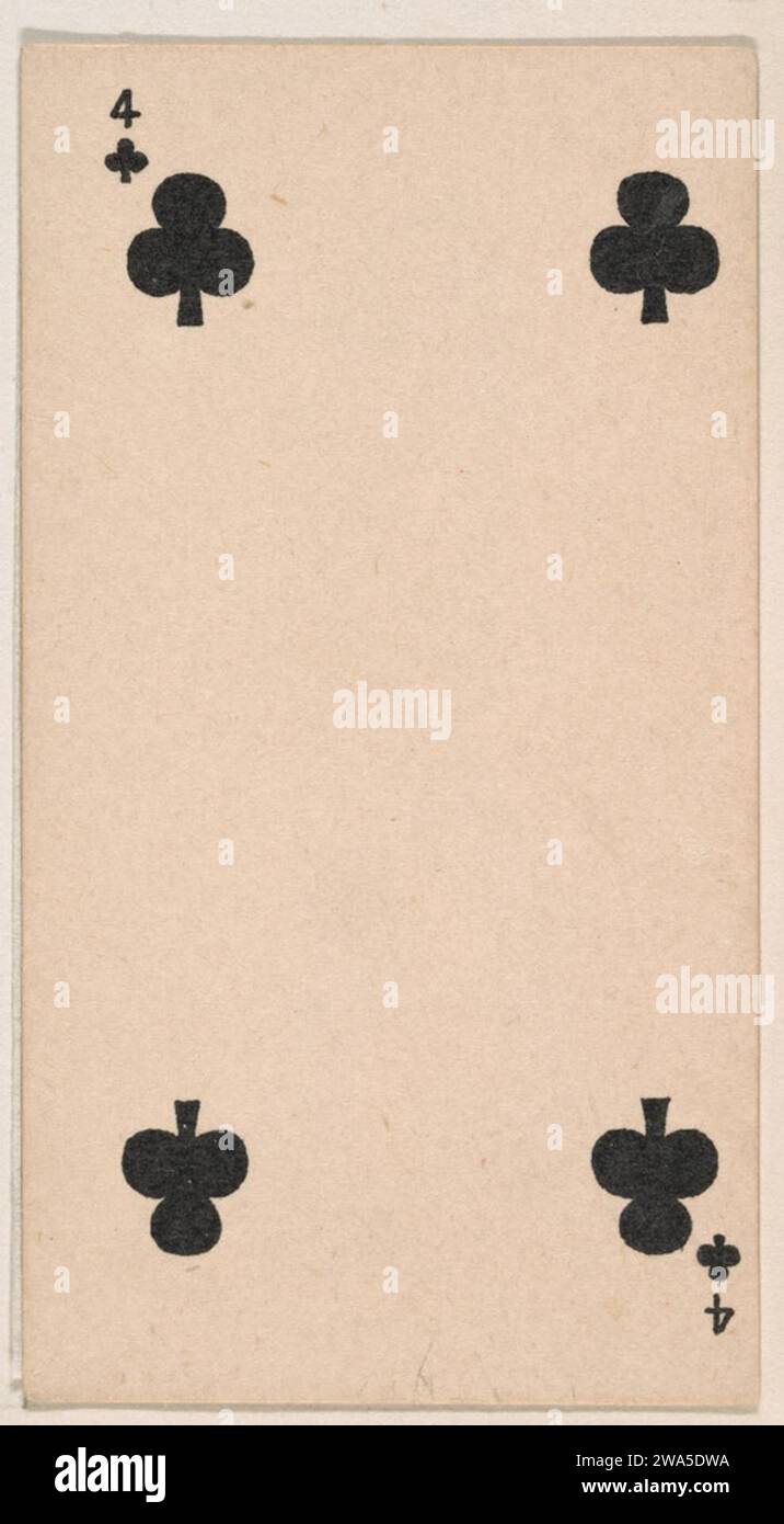 Four of Clubs, from the Transparent Playing Cards series (N220) issued ...