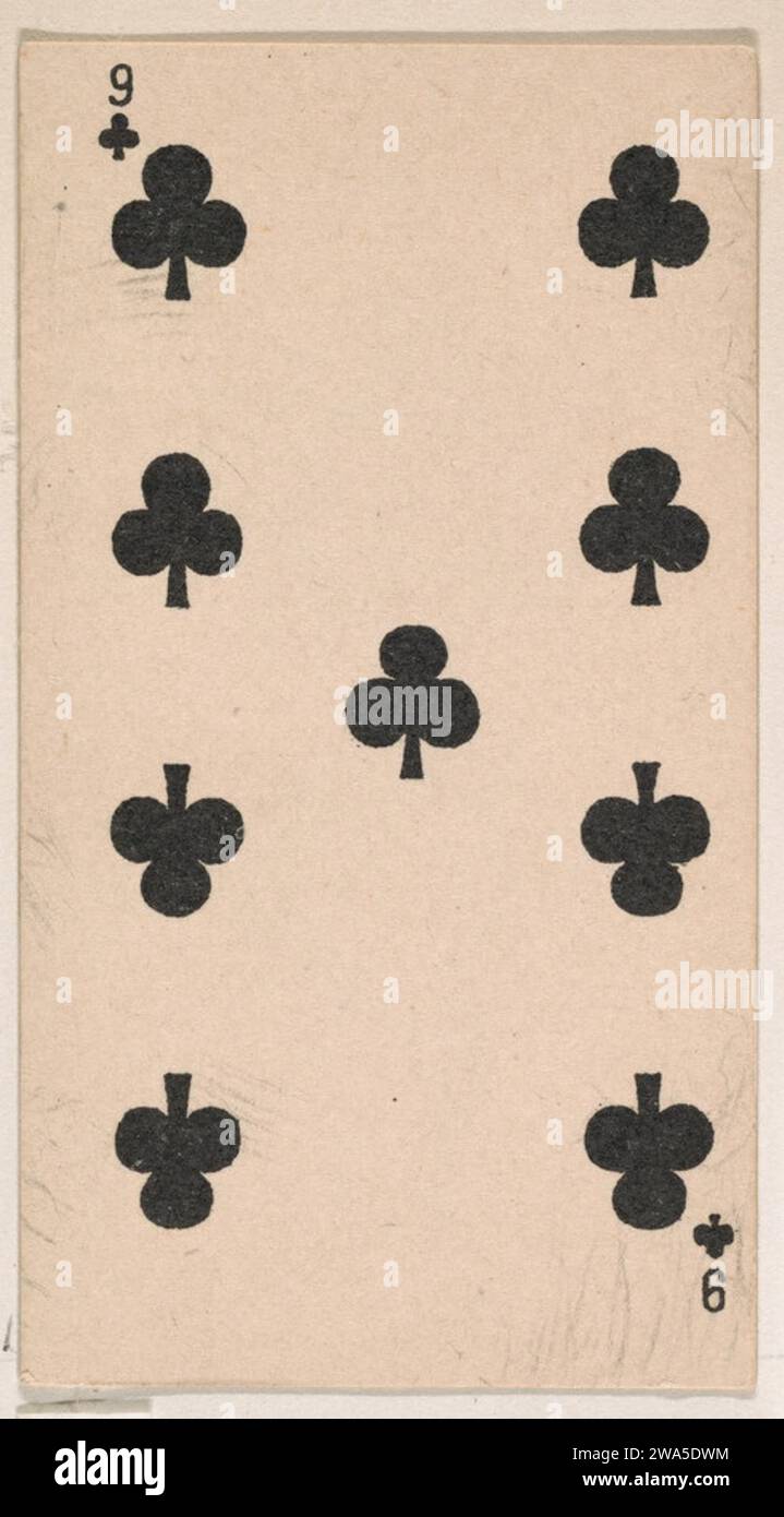 Nine of Clubs, from the Transparent Playing Cards series (N220) issued ...