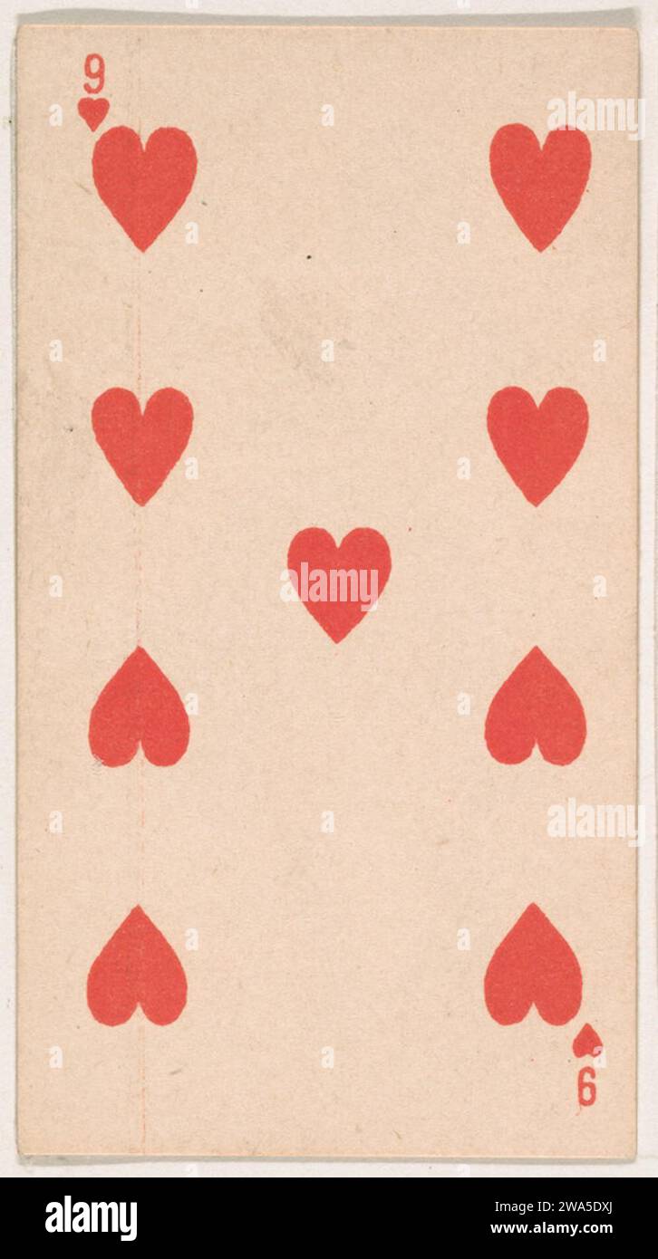 Nine of Hearts, from the Transparent Playing Cards series (N220) issued ...