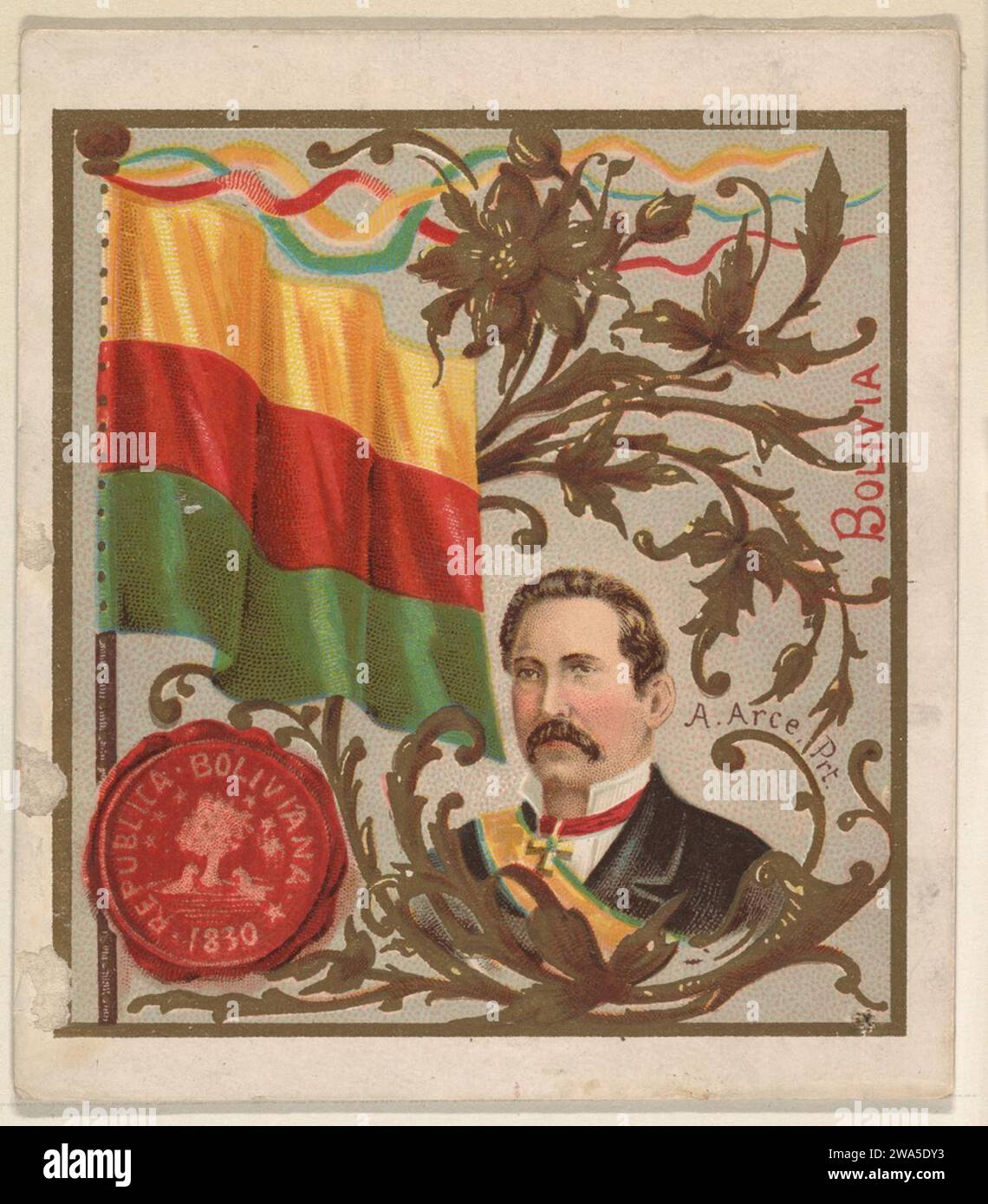 Bolivia, from the International Cards series (N238), issued by Kinney ...