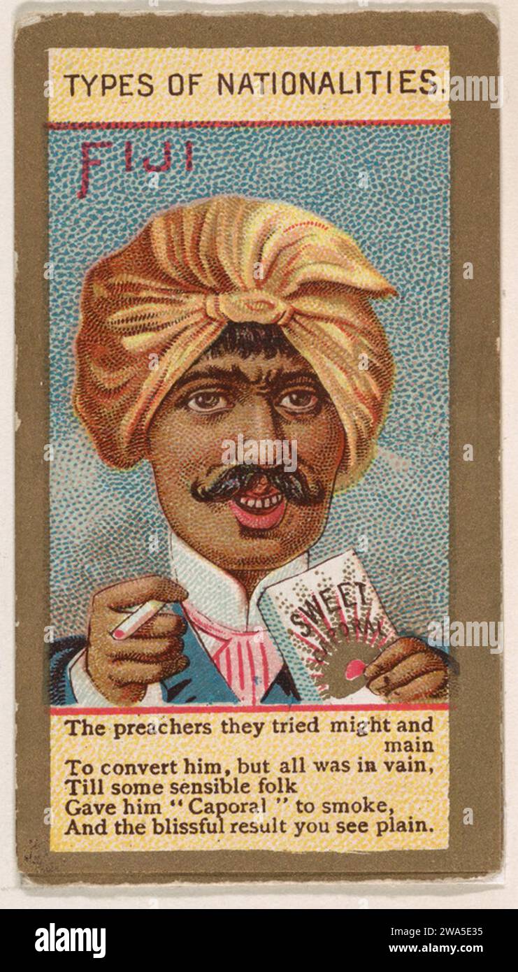Fiji From Types Of Nationalities N240 Issued By Kinney Bros 1963 By