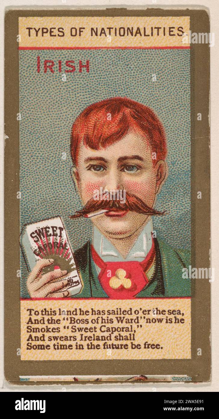 Irish, from Types of Nationalities (N240) issued by Kinney Bros. 1963 ...