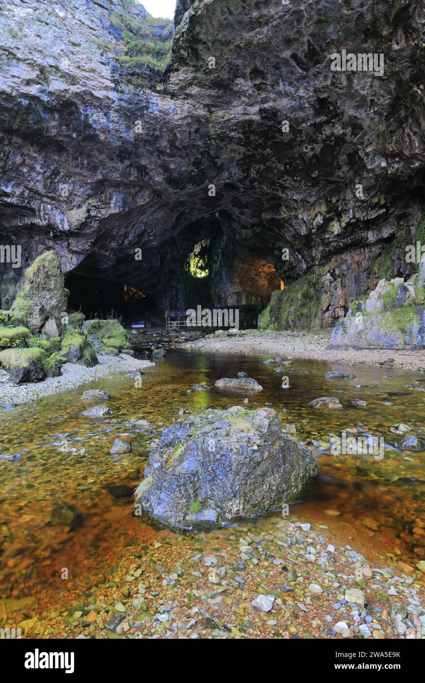 View over the Smoo Cave, Durness village, Sutherland, Highlands of ...