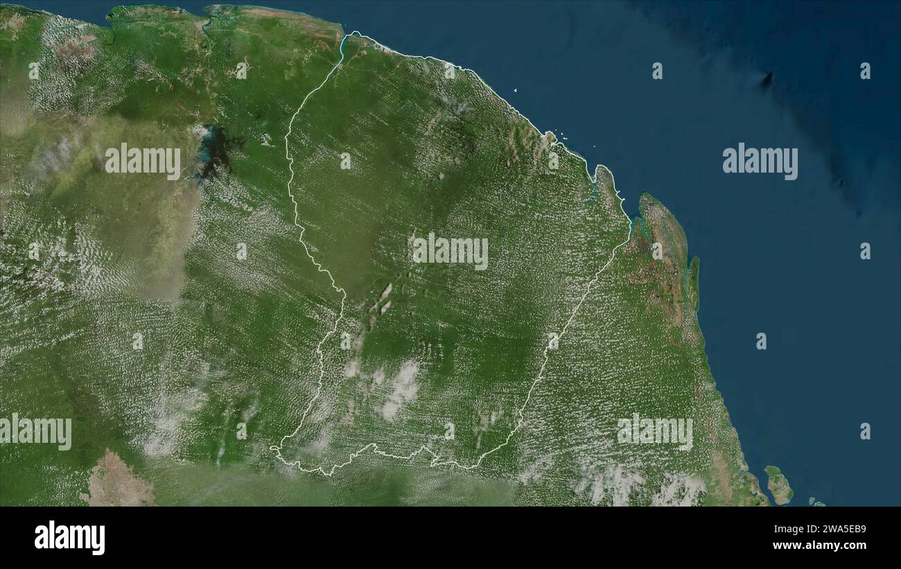 French Guiana outlined on a high resolution satellite map Stock Photo ...
