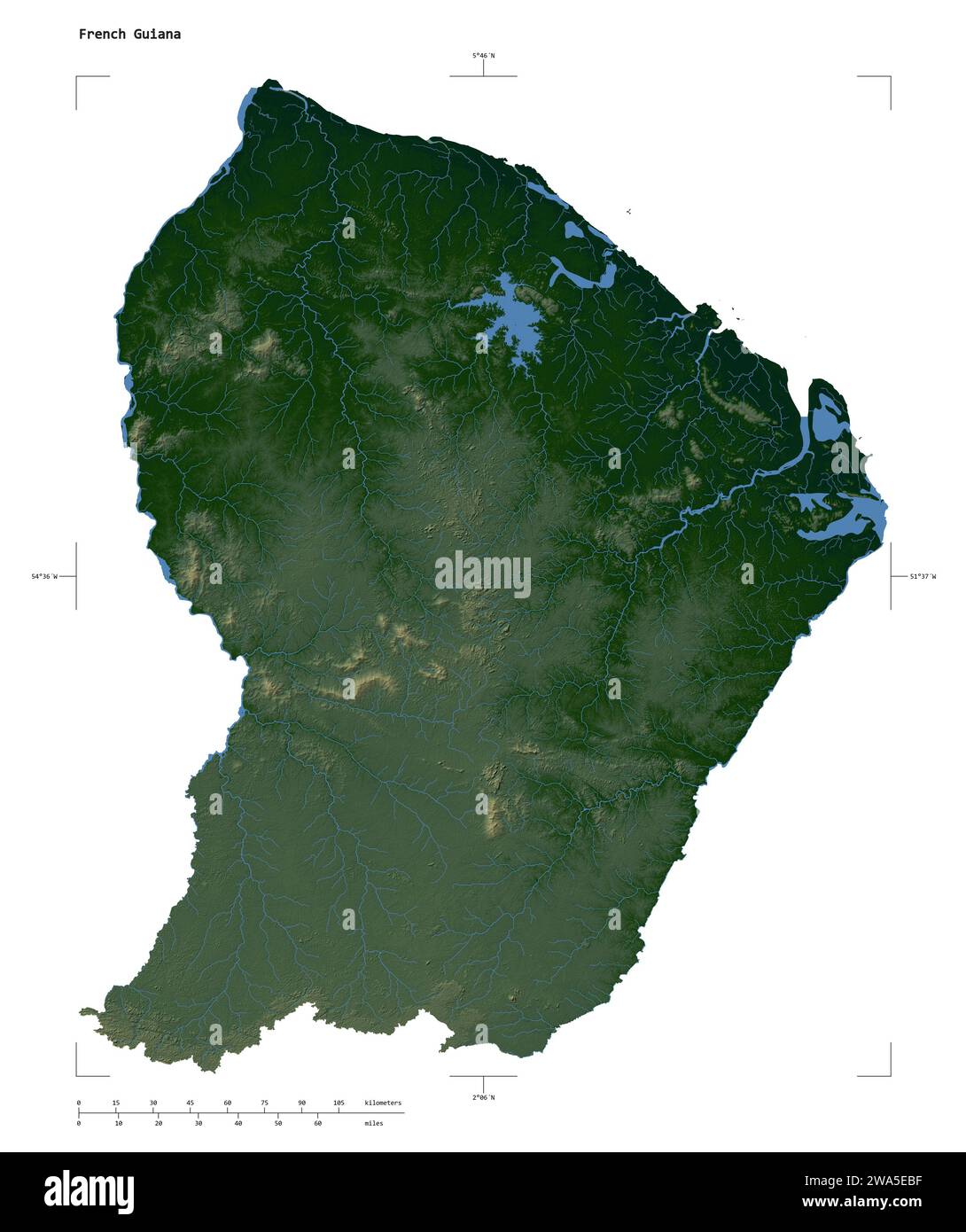 Shape of a Colored elevation map with lakes and rivers of the French ...