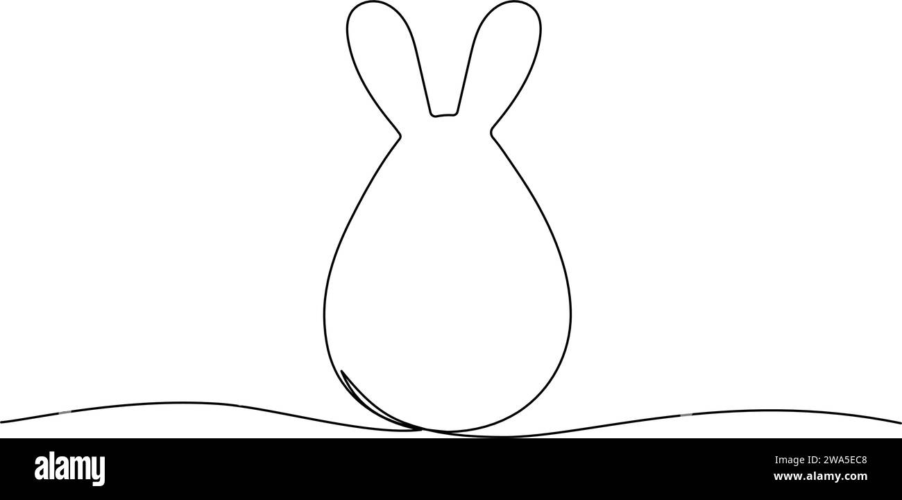 Rabbit continuous one line Cut Out Stock Images & Pictures - Alamy
