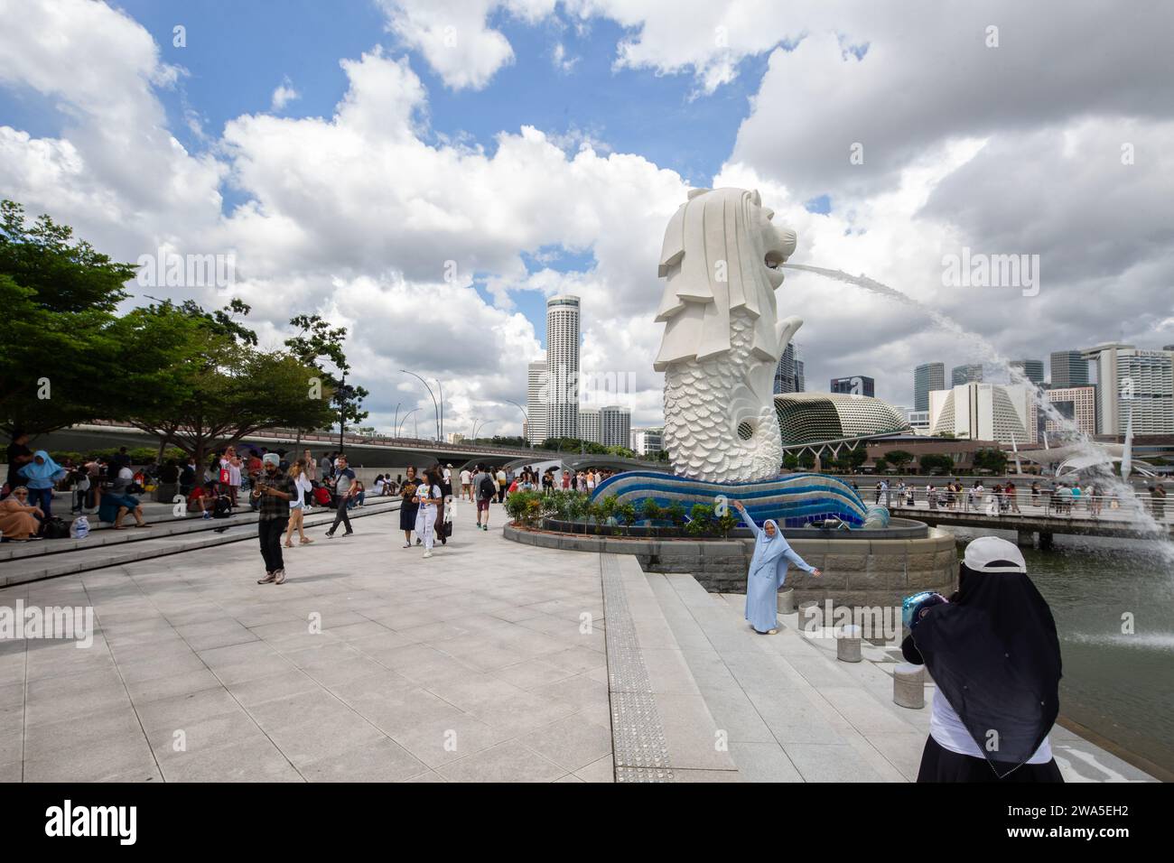 Indonesian visitors posing for picture at the side of the famous ...