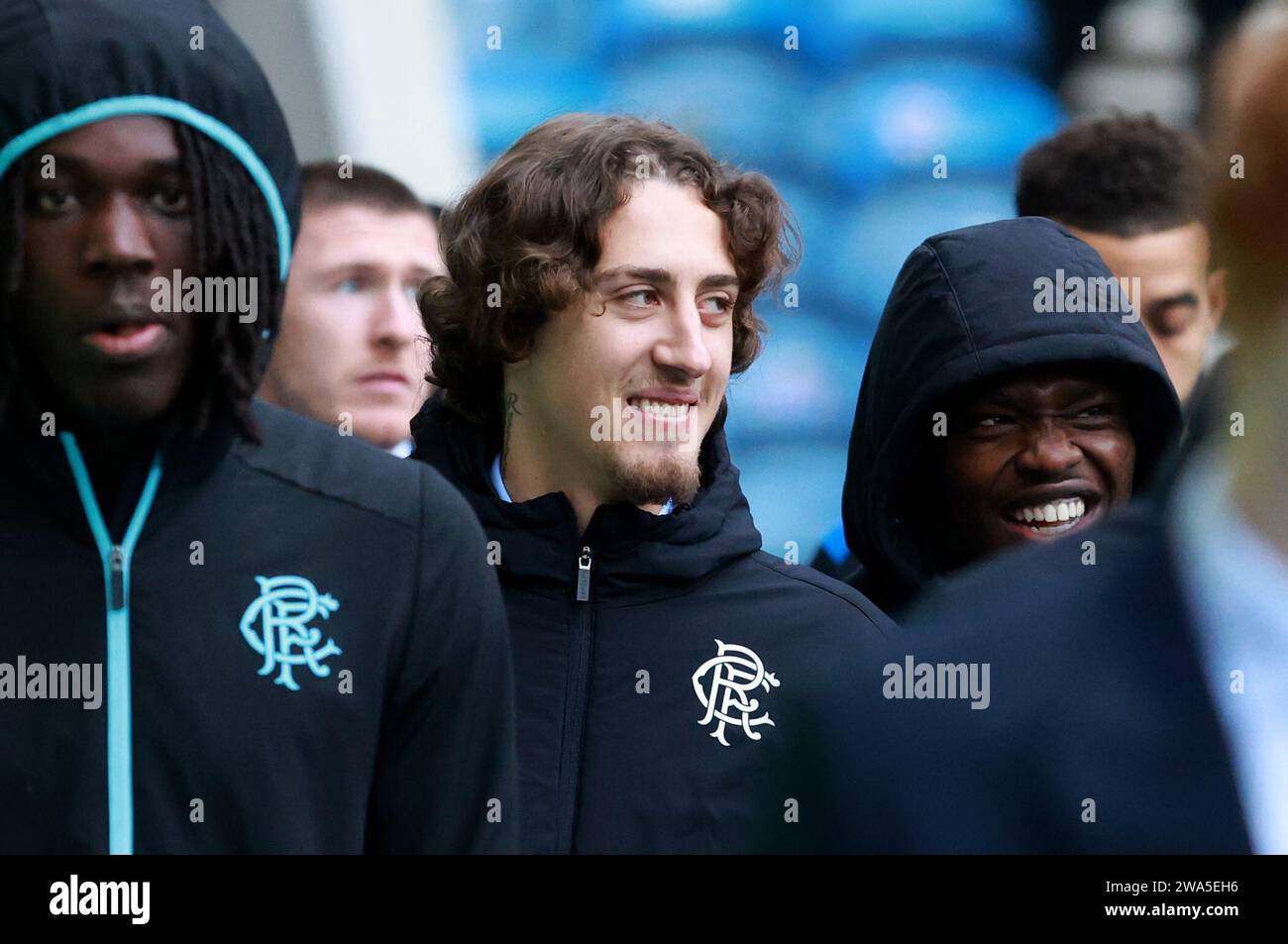 New Rangers signing Fabio Silva arrives with team-mates before the ...