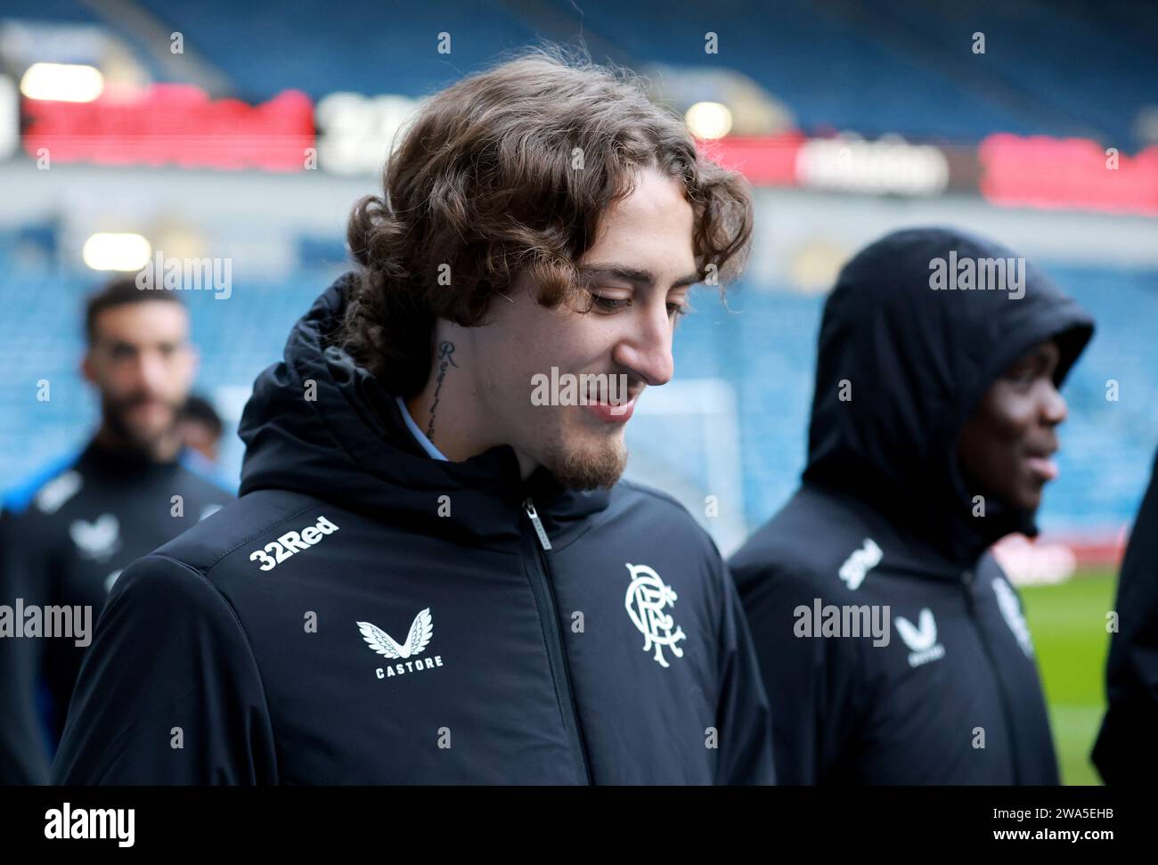 New Rangers signing Fabio Silva arrives with team-mates before the ...