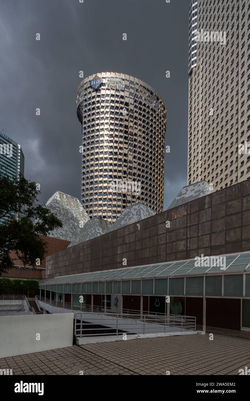 LGT Private banking signage and logo on the top of the Centennial Tower ...