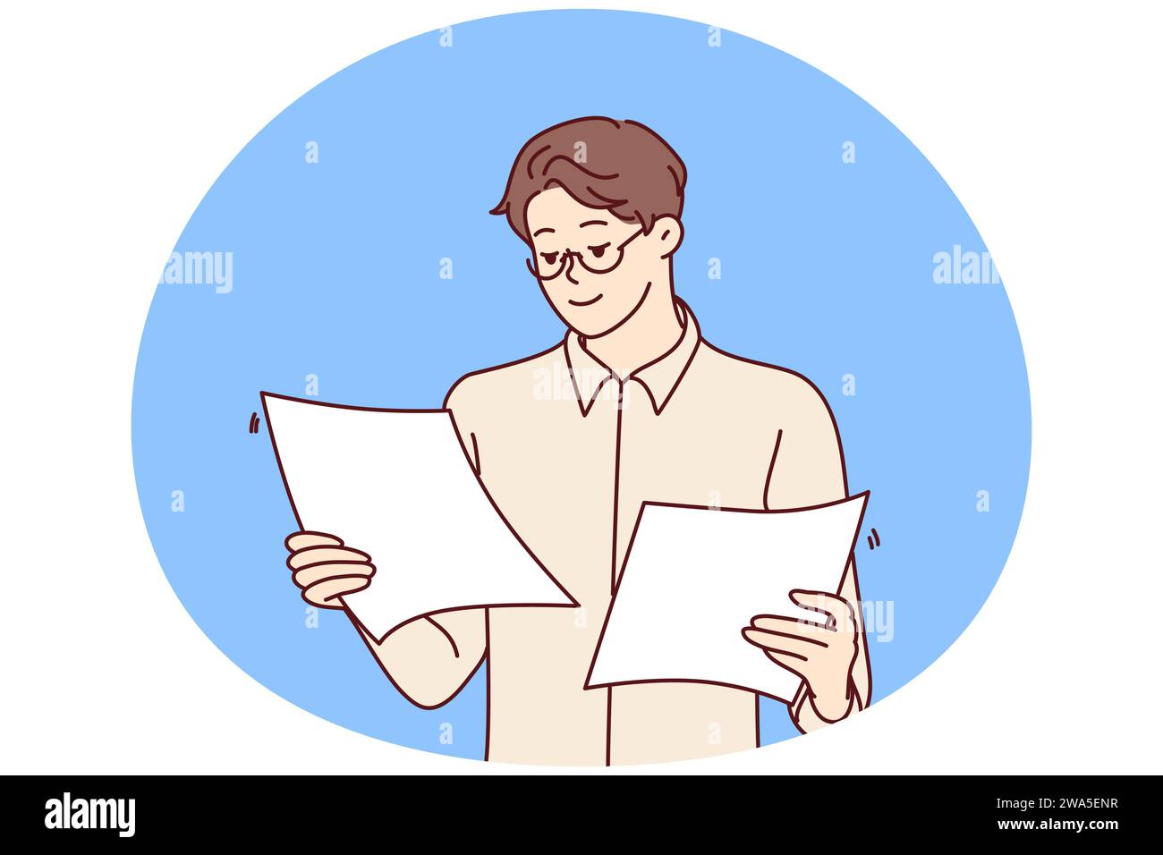 Concentrated studying Stock Vector Images - Alamy