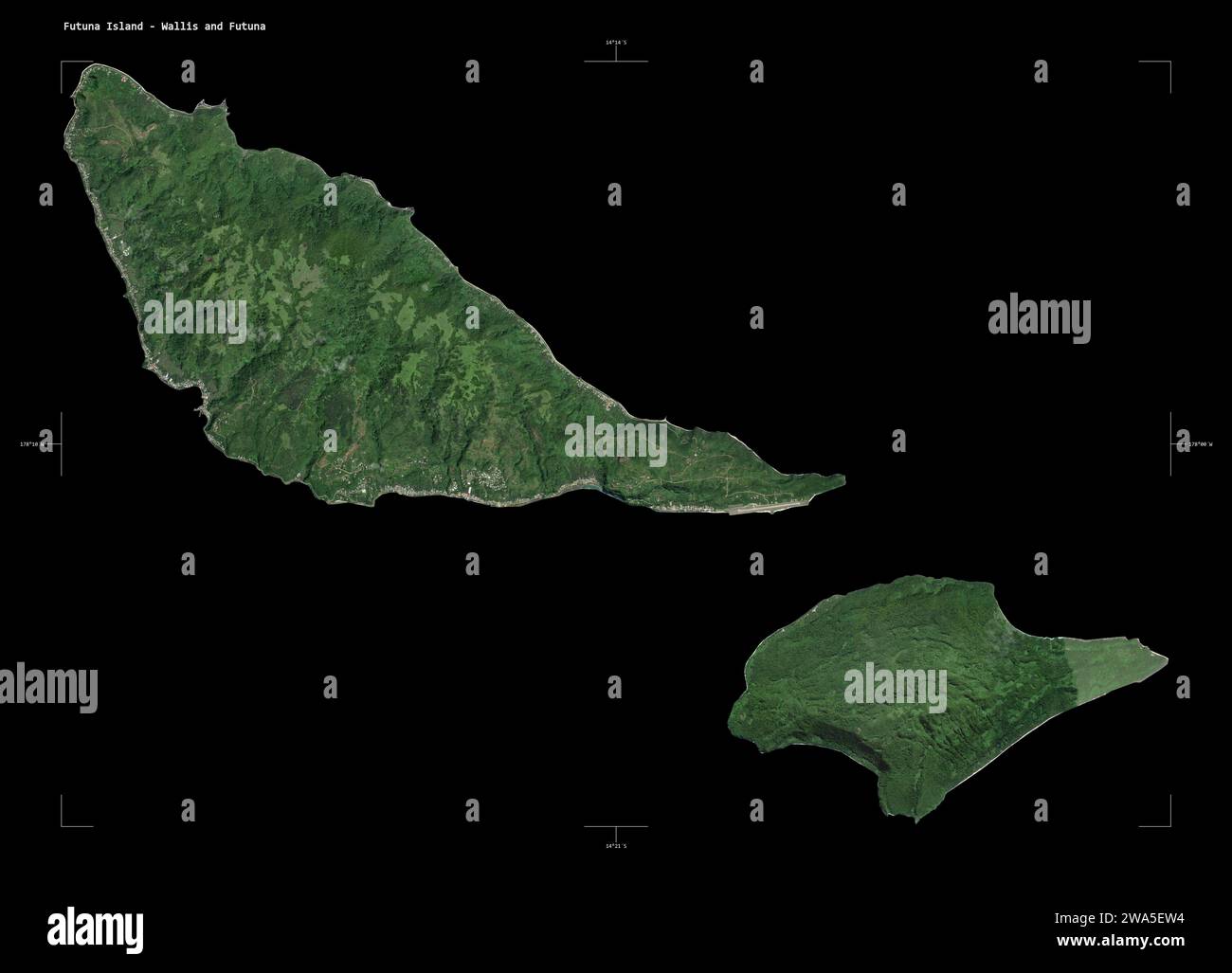 Shape of a high resolution satellite map of the Futuna Island - Wallis ...