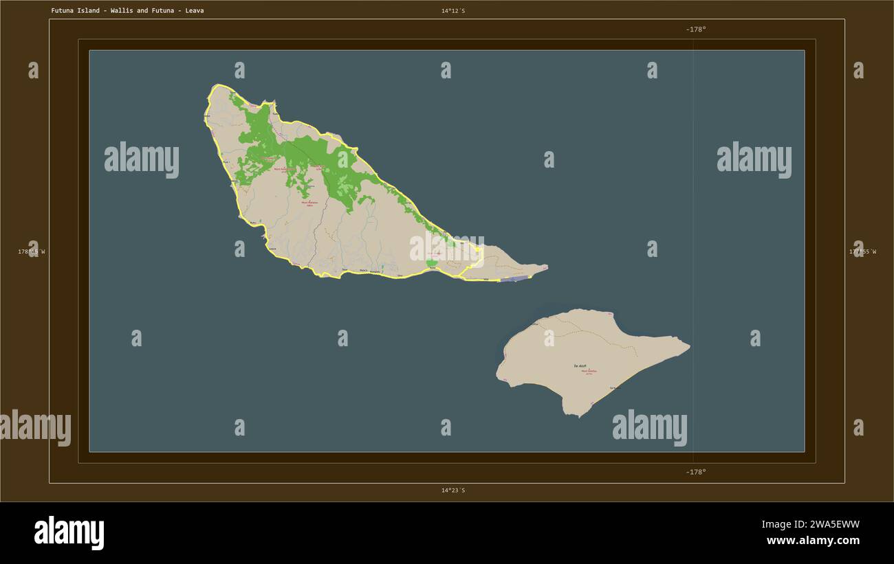 Futuna Island - Wallis and Futuna highlighted on a topographic, OSM ...