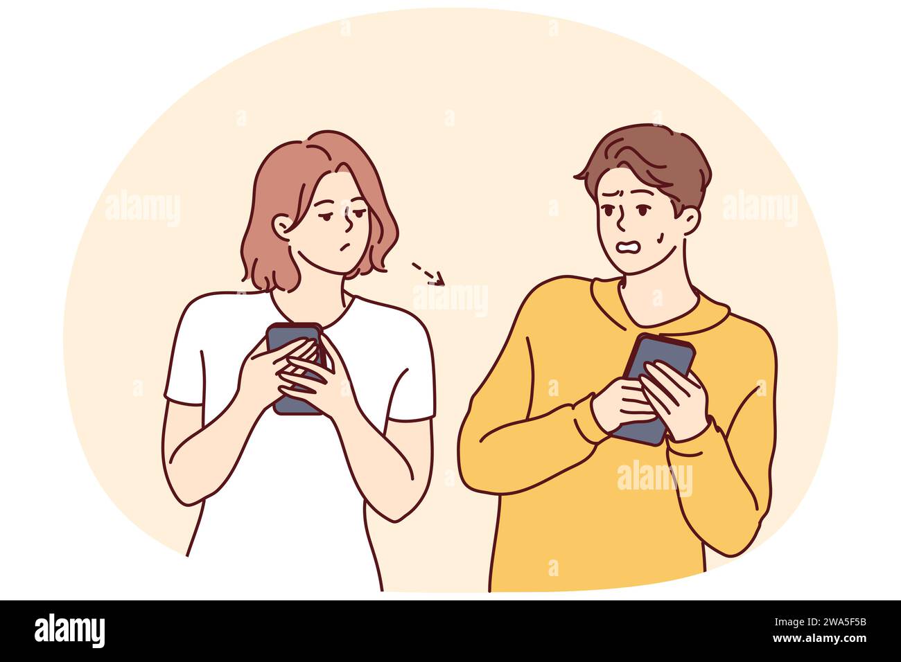 Man hides mobile phone from curious woman peeping and exploding in ...