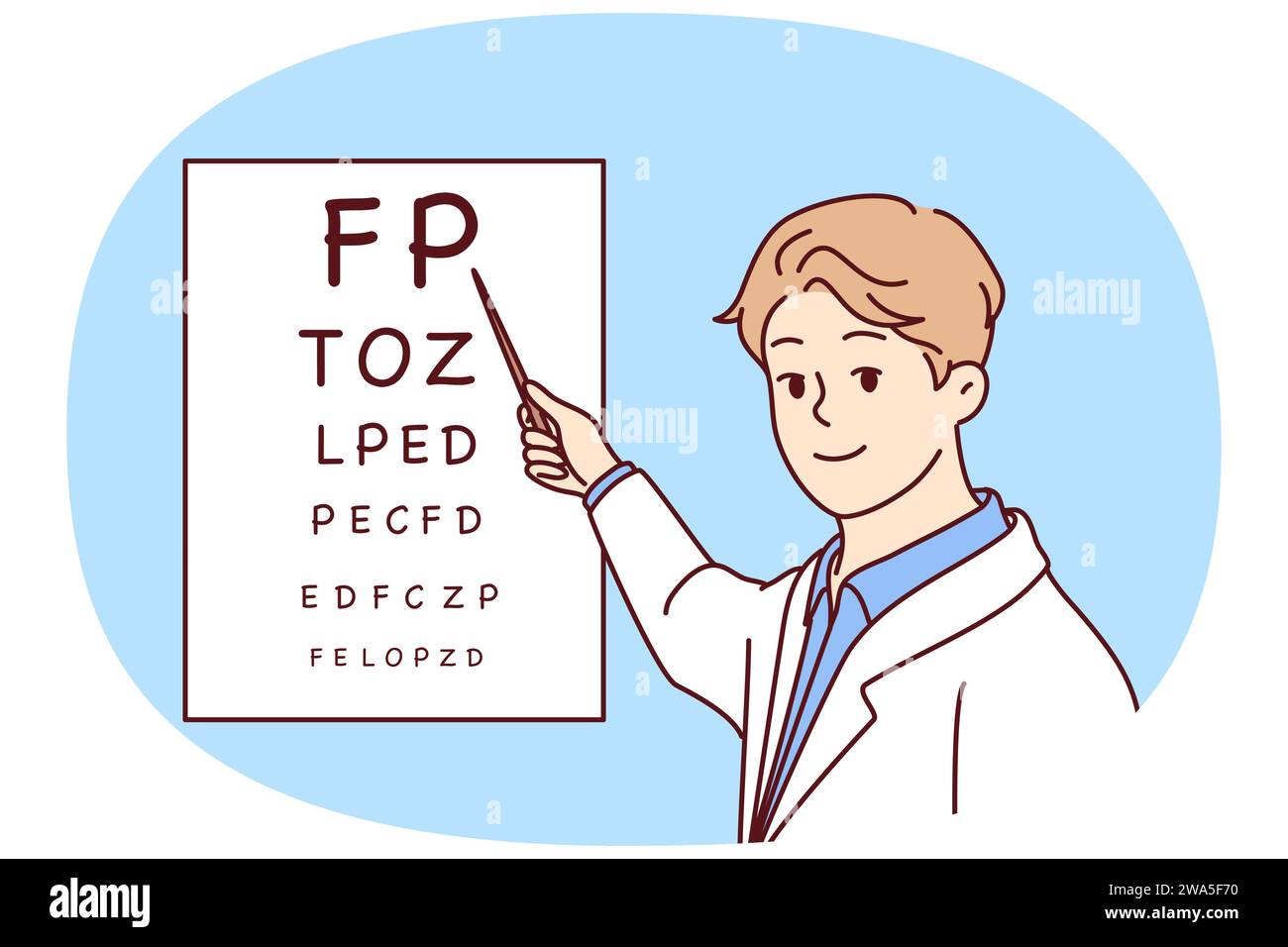 Optometrist showing eye chart Stock Vector Images - Alamy