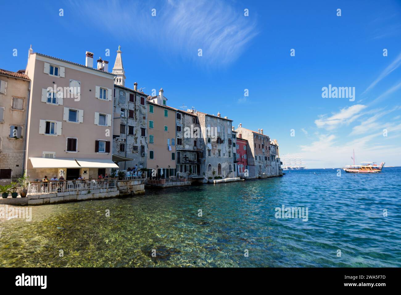 Rovinj: Old Town shore into the Adriatic Sea Stock Photo - Alamy