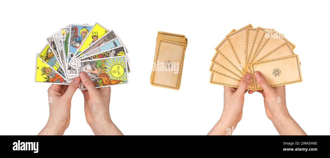 Lodz Poland December 25 2023 Tarot cards reading. Holding taro in hands ...