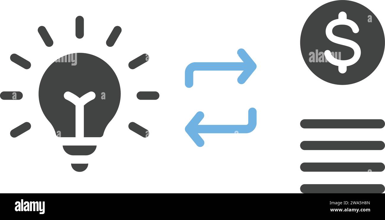 Convert Idea into Money icon vector image Stock Vector Image & Art - Alamy