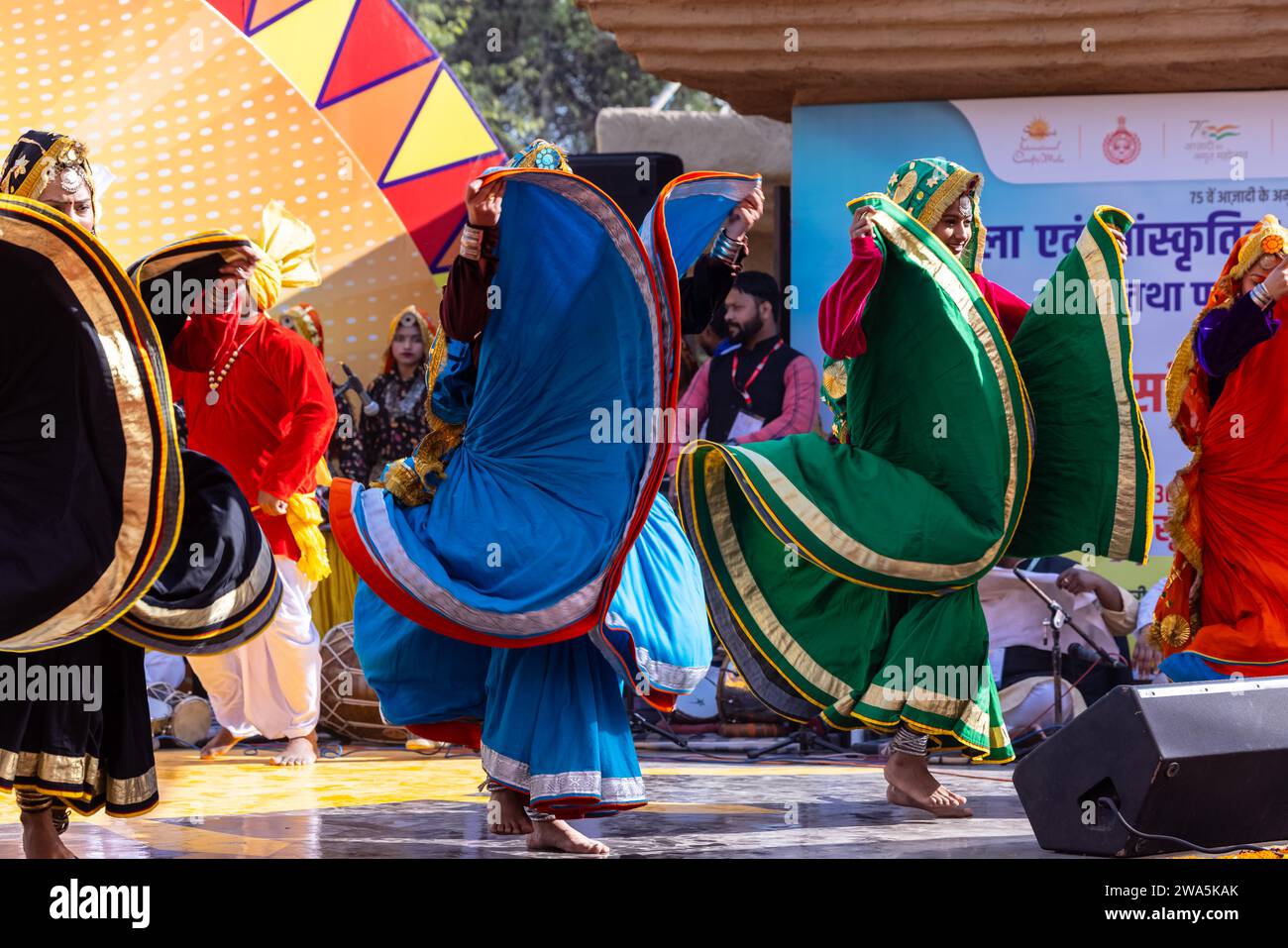 Group of beautiful female artists from haryana while performing the ...