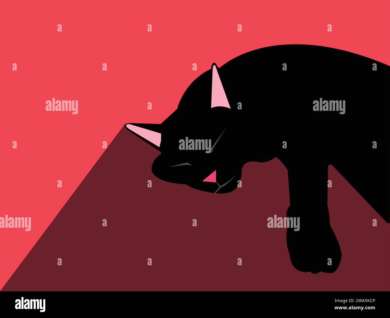 black cat lying down Stock Vector Image & Art - Alamy