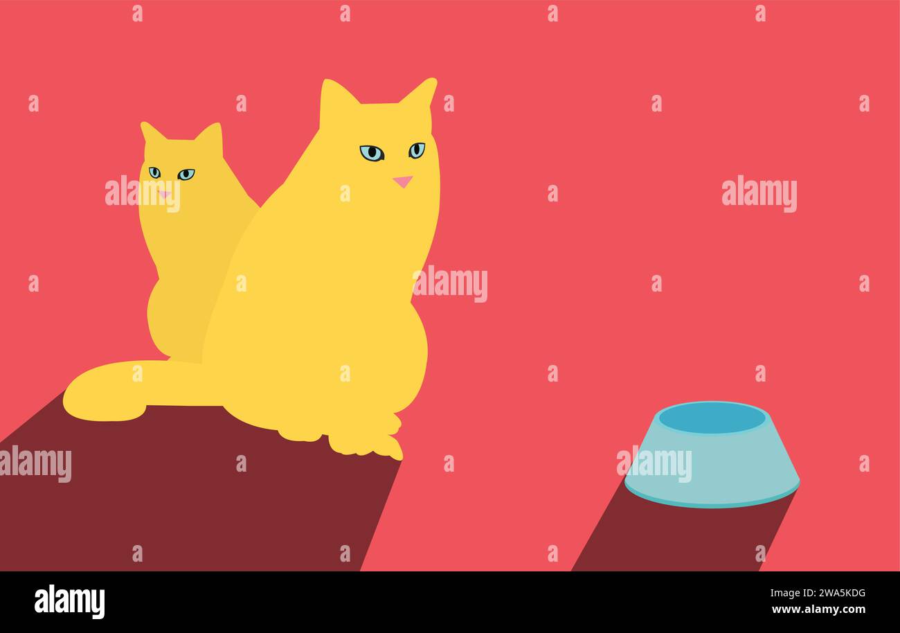 minimalist blue eyed yellow cat couple Stock Vector Image & Art - Alamy
