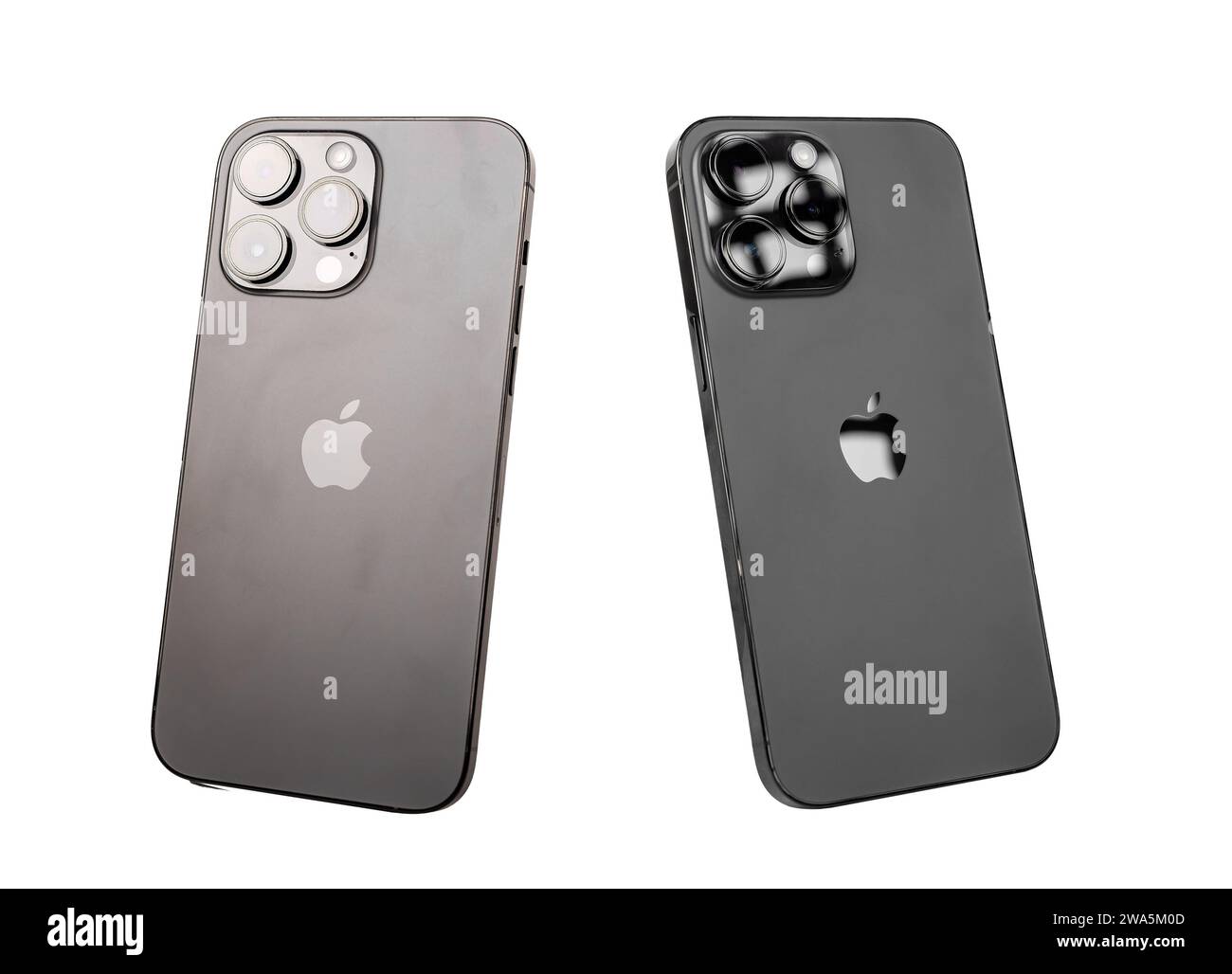 Lodz, Poland May 07 2023 iphone 14 pro backside with apple logotype and ...