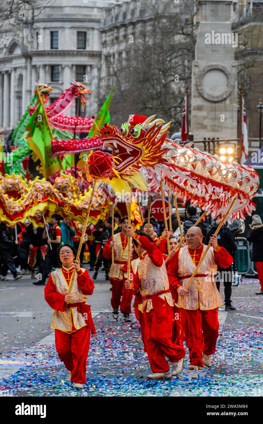 London, UK. 1st Jan, 2024. London Chinatown Chinese Association (LCCAUK) - The London New Year's ...
