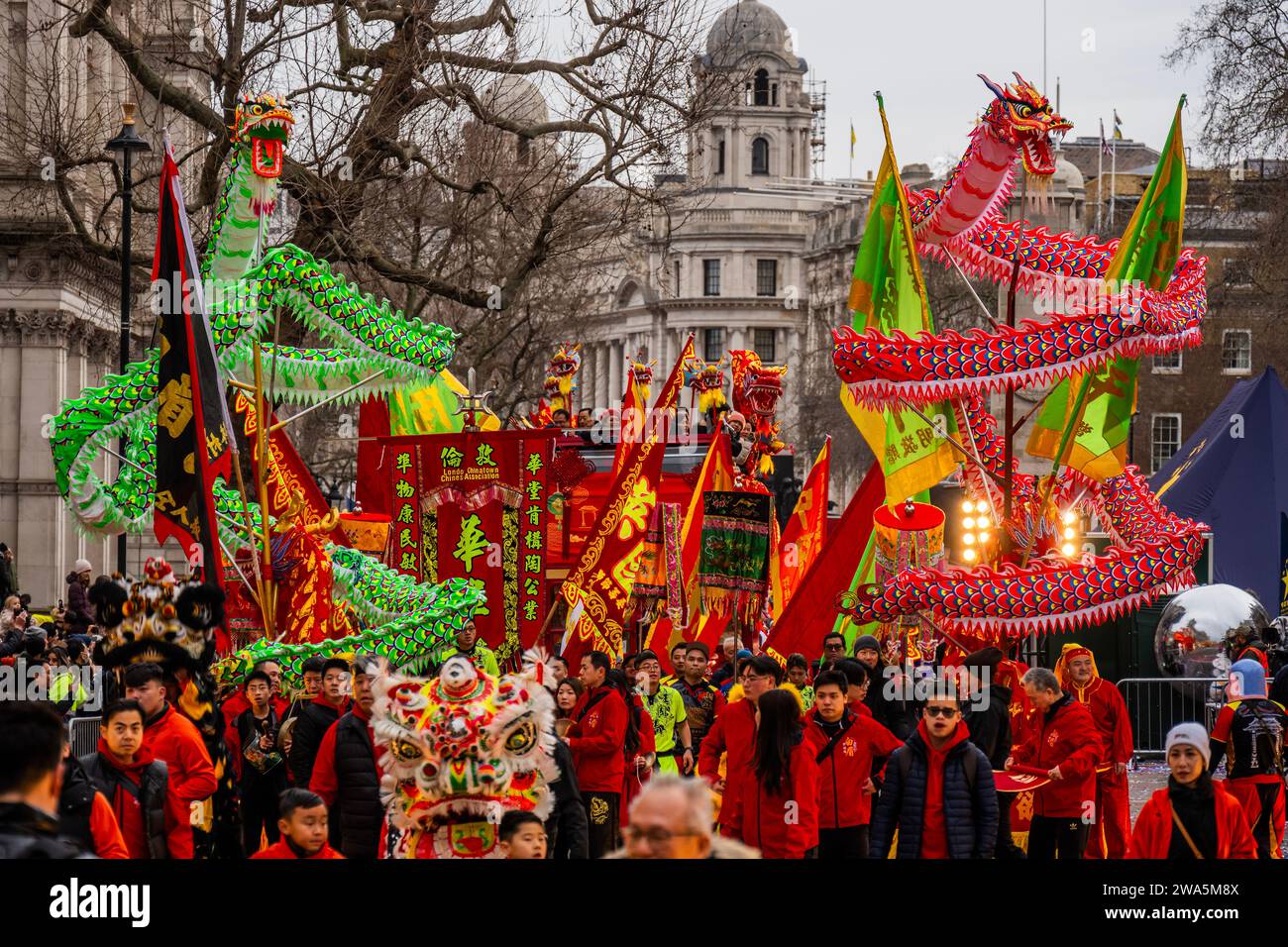London, UK. 1st Jan, 2024. London Chinatown Chinese Association (LCCAUK) - The London New Year's ...