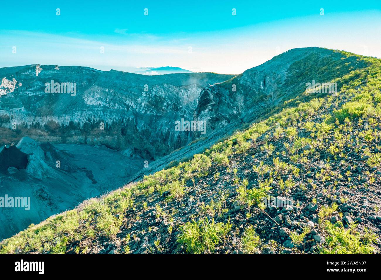Scenic view of the volcanic crater - The Ash Pit on Mount Ol Doinyo ...