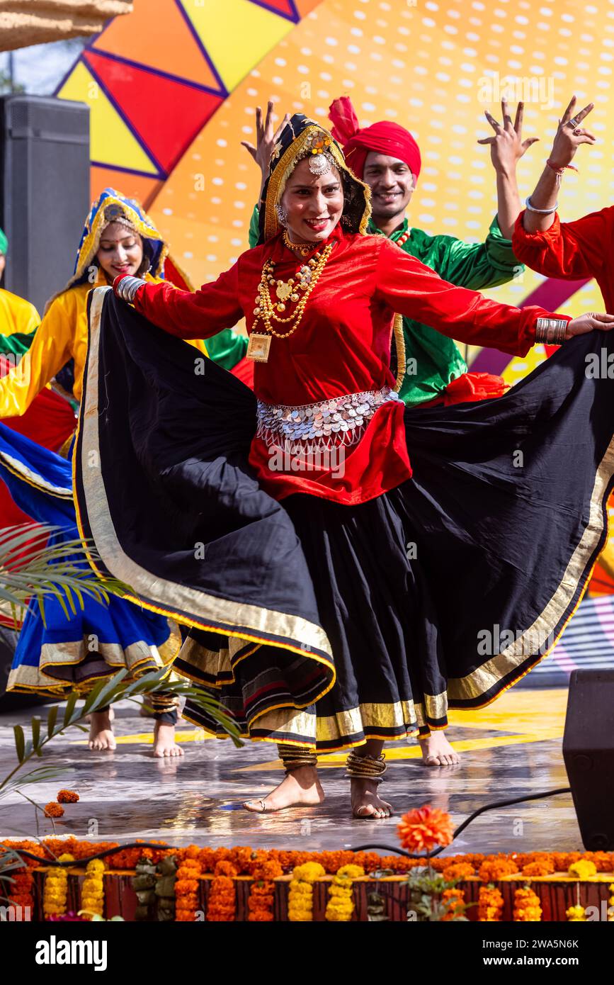 Group of beautiful female artists from haryana while performing the ...
