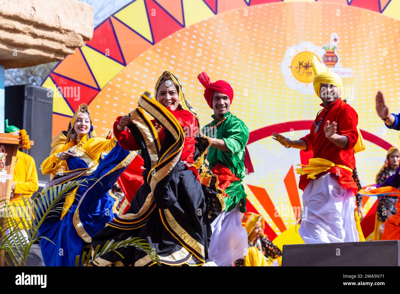 Group of beautiful female artists from haryana while performing the ...
