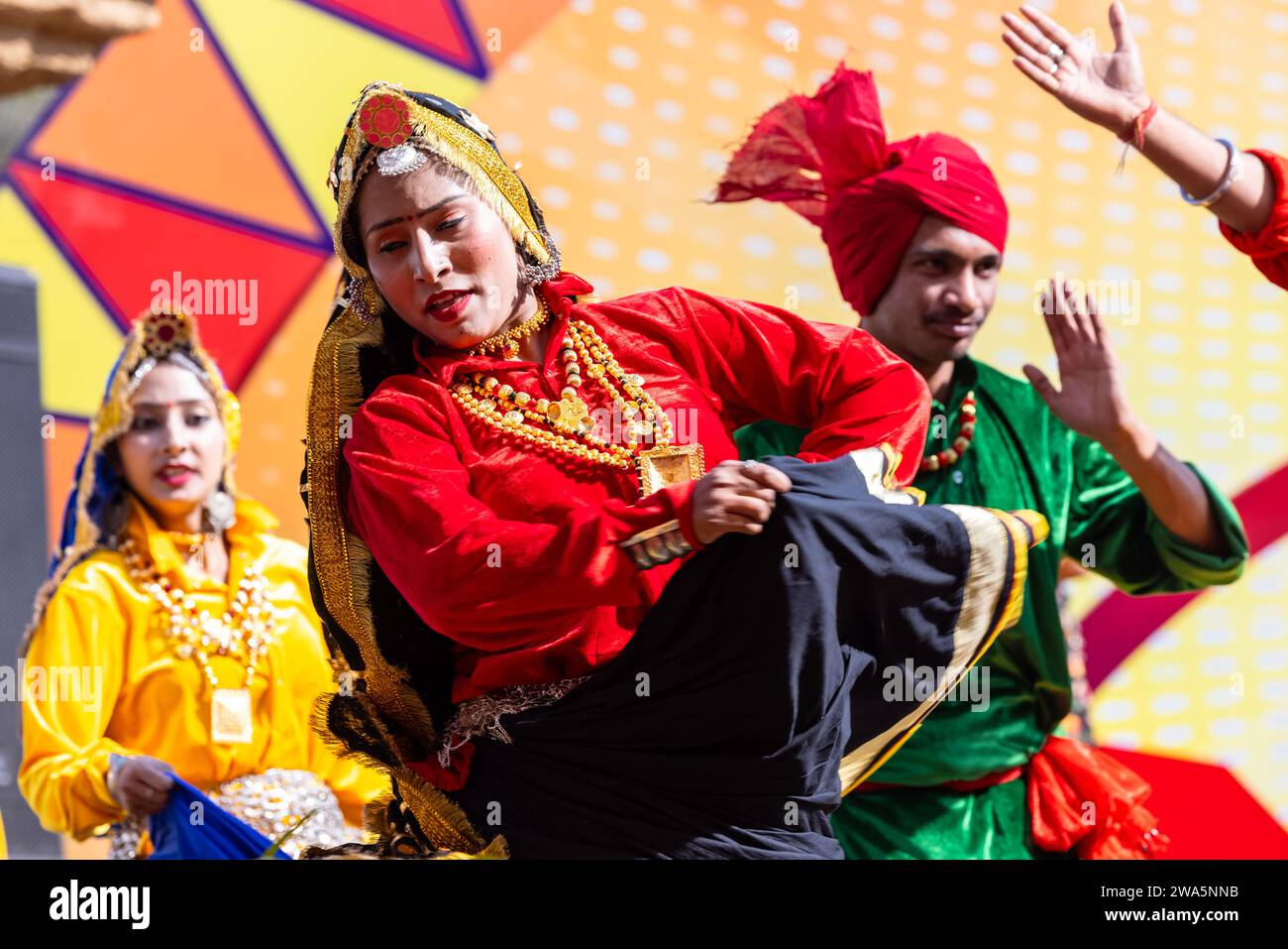 Group of beautiful female artists from haryana while performing the ...