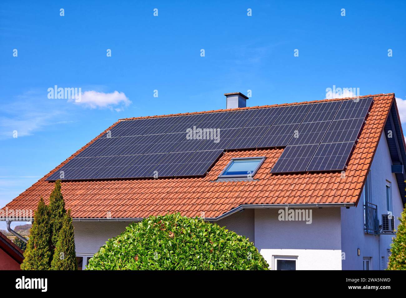 Photovoltaic system on the roof of a detached house Stock Photo - Alamy