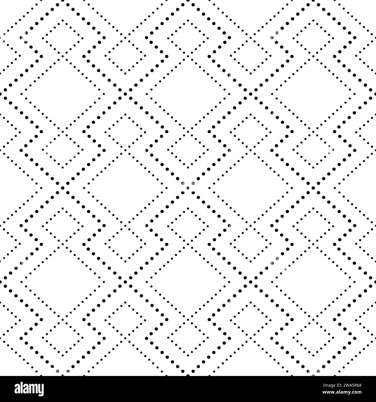 The geometric pattern of squares and dots. Seamless vector background. Black and white texture ...
