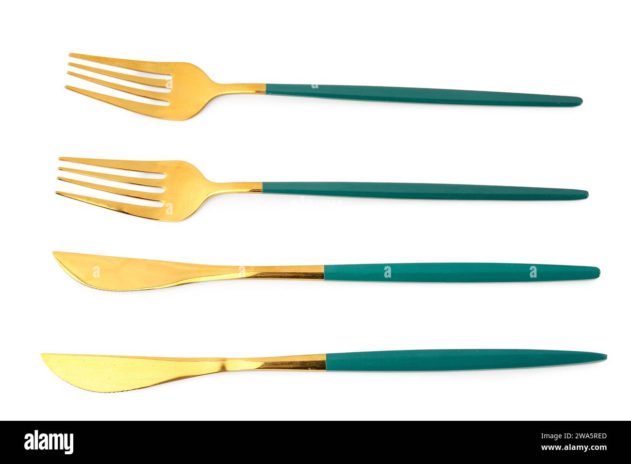 Gold forks Cut Out Stock Images & Pictures - Alamy