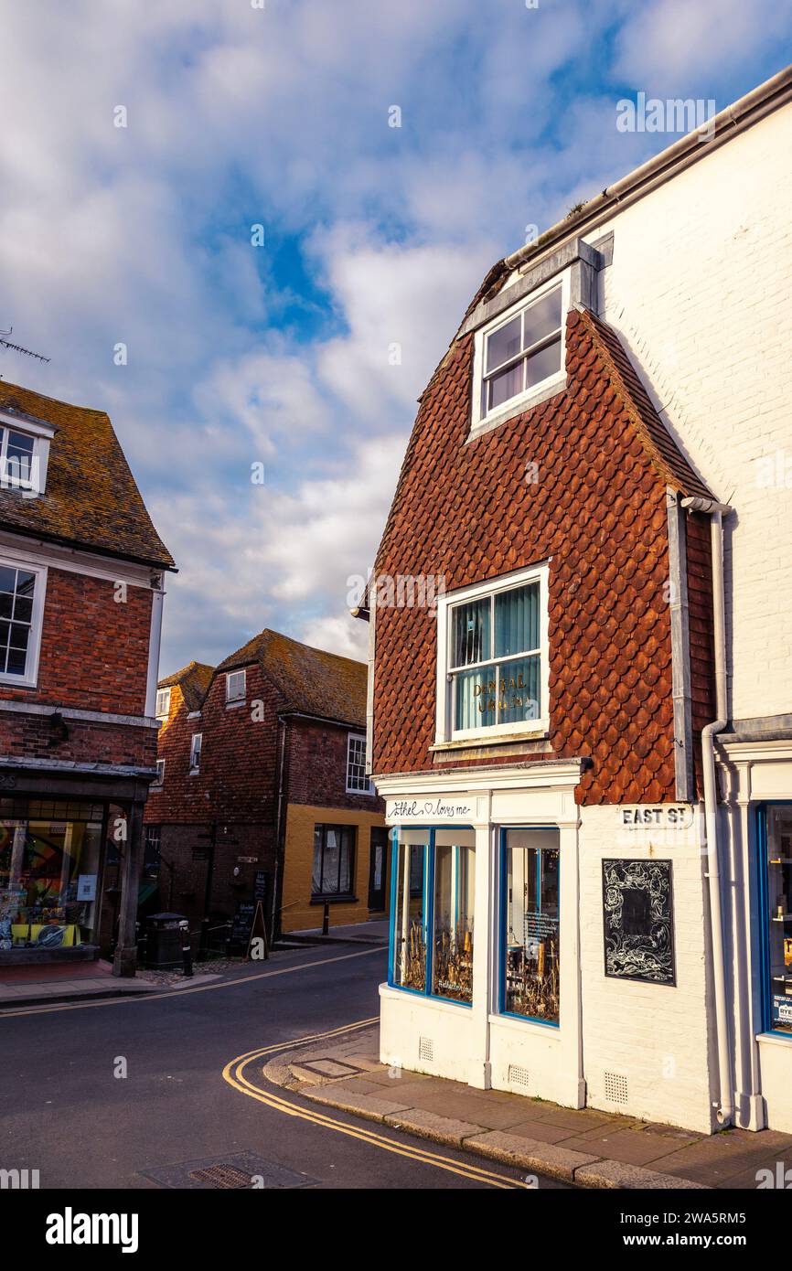 Ethel Loves Me shop at a street corner in Rye, East Sussex, England ...