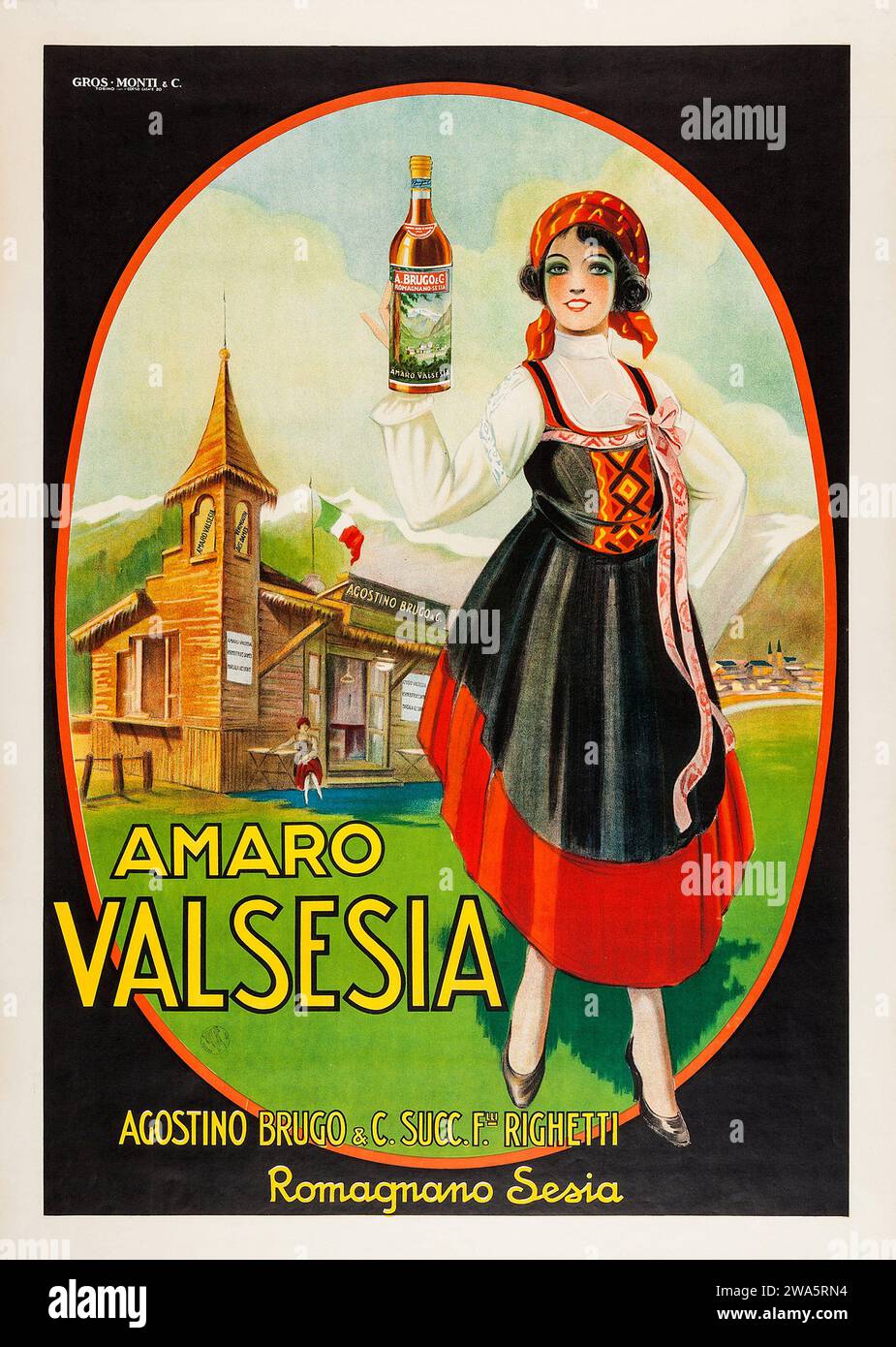 Amaro Valsesia Advertising Poster (1920s). Vintage Italian alcohol ...