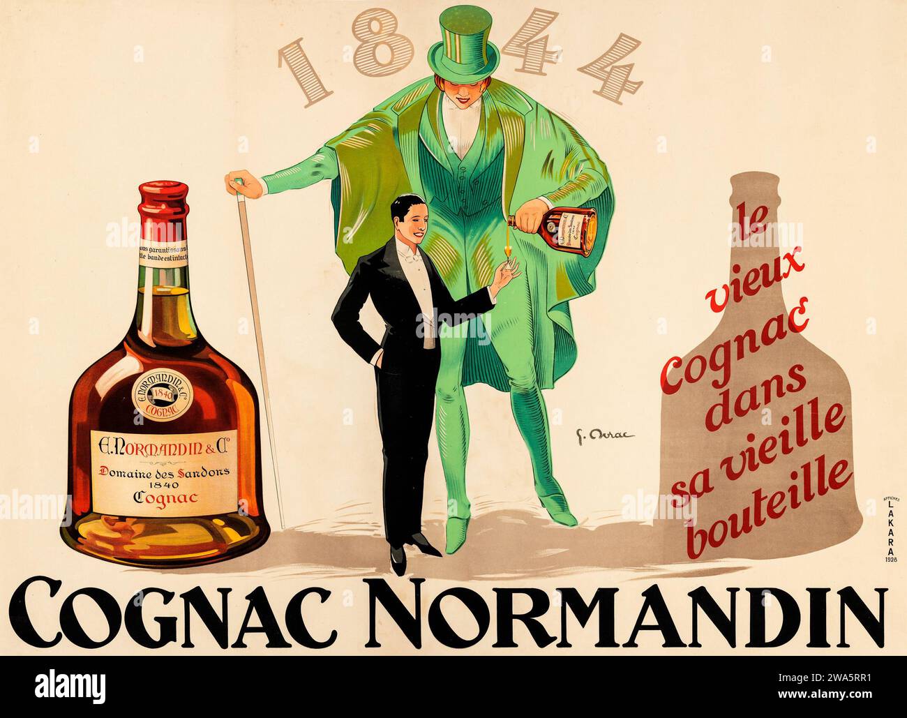 Cognac Normandin (Affiche Lakara, 1928). French Alcohol Advertising ...