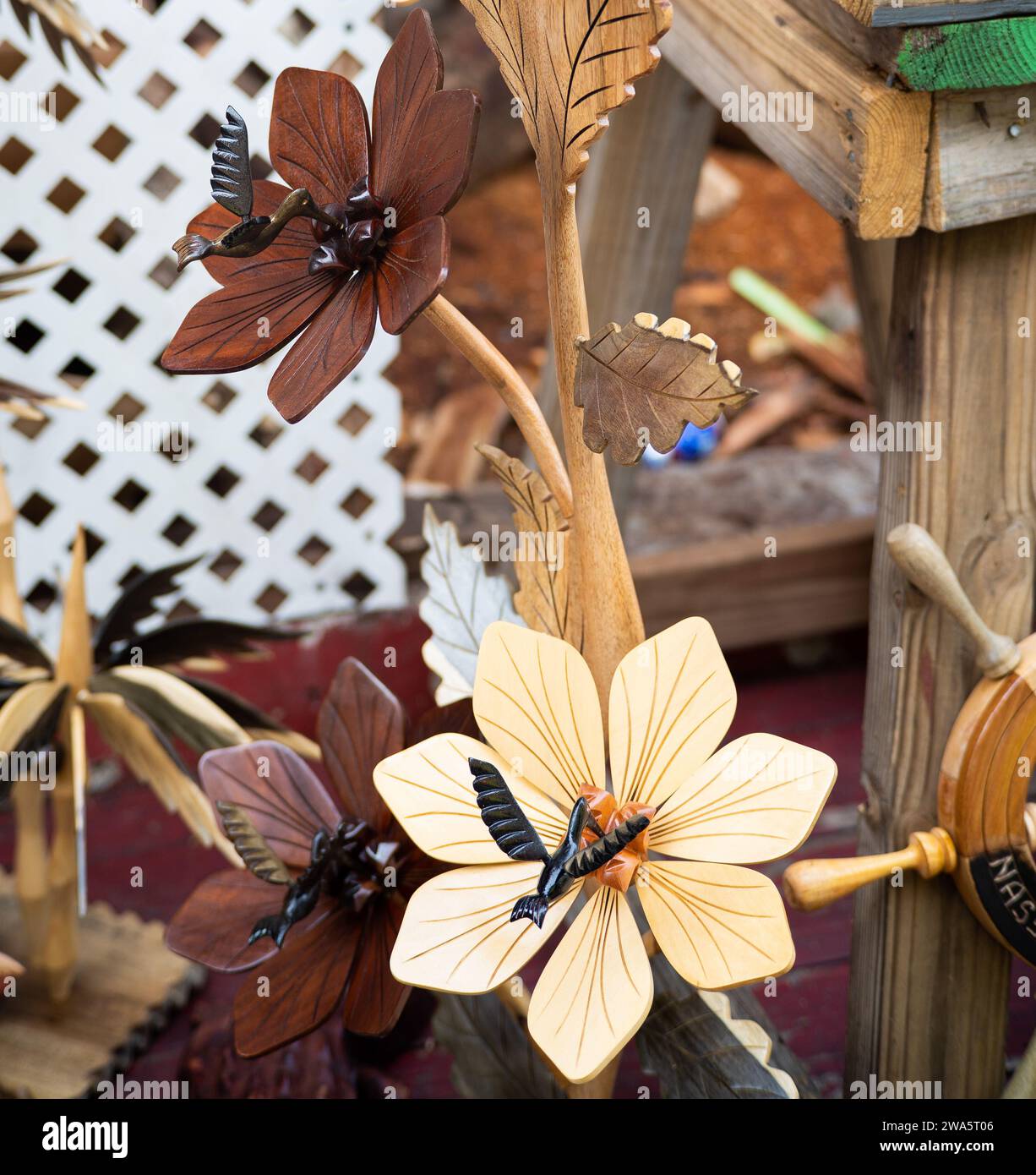 Wooden street crafts sold on the island of New Providence, The Bahamas ...
