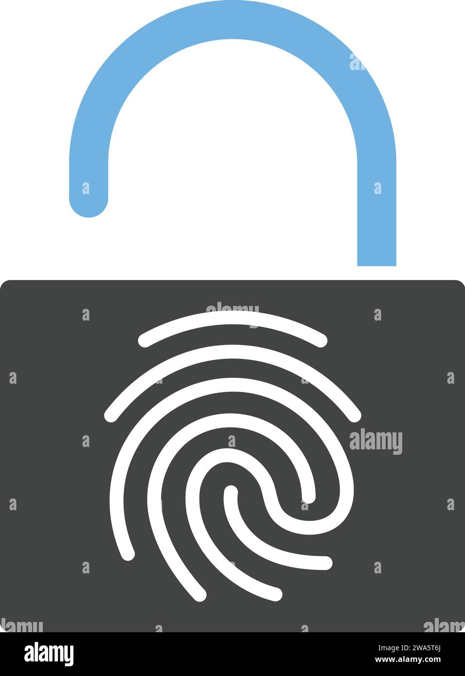 Lock fingerprint icon outline hi-res stock photography and images - Alamy