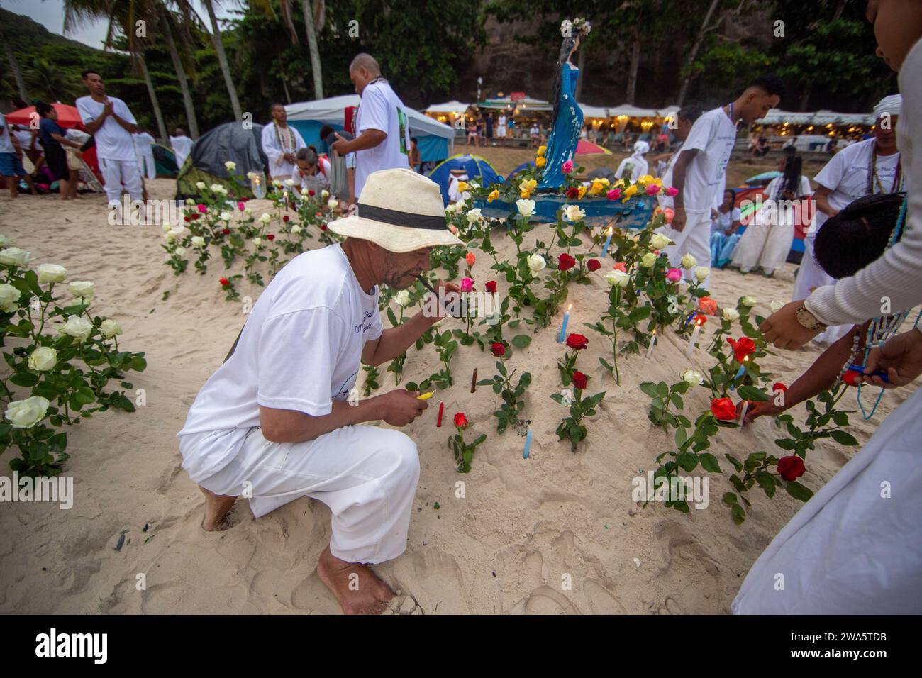 Umbanda new year brazil sea flowers hi-res stock photography and images ...