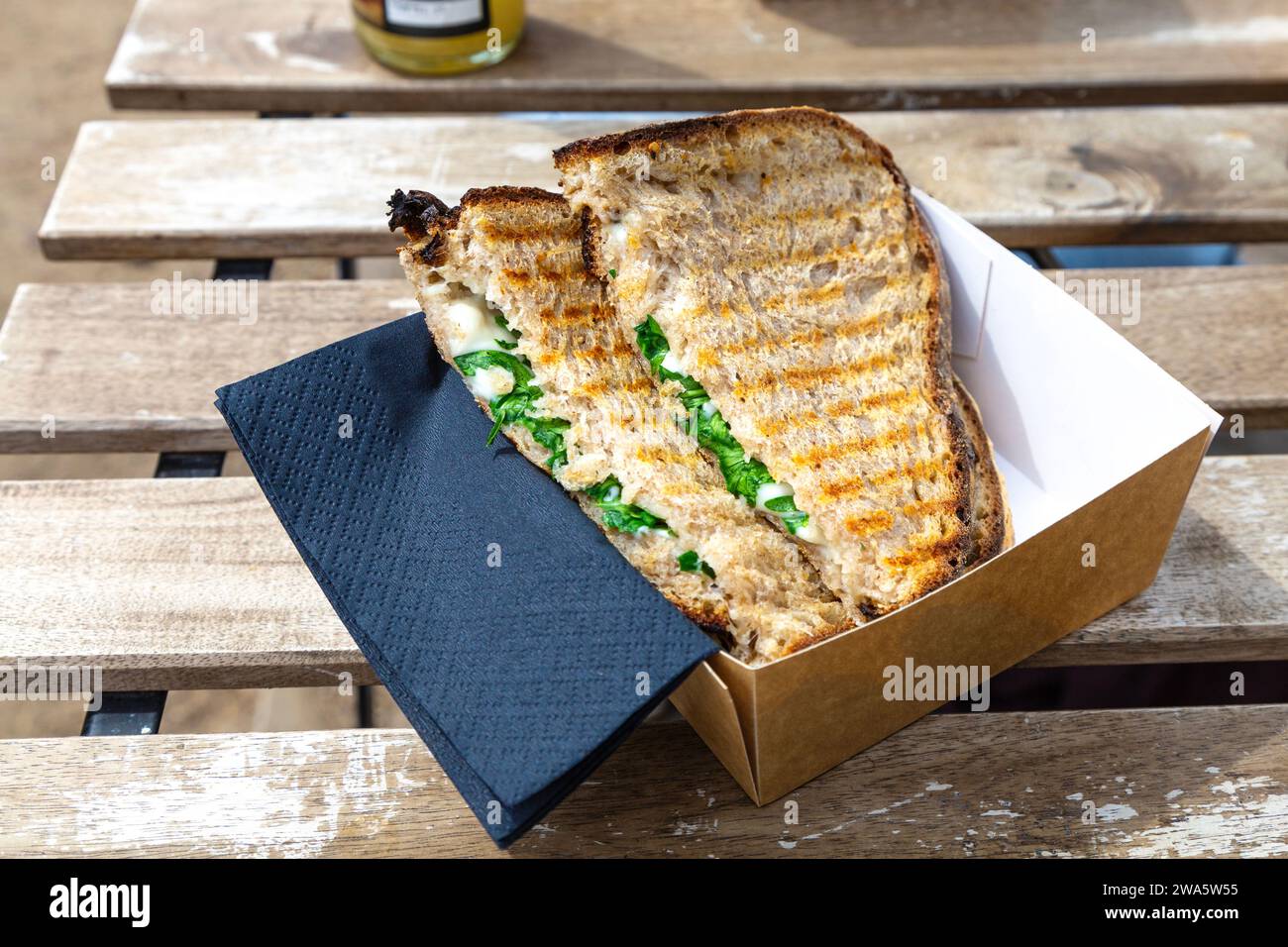 Mozarella and rocket toastie at Strange Brew E10 cafe, Francis Road ...