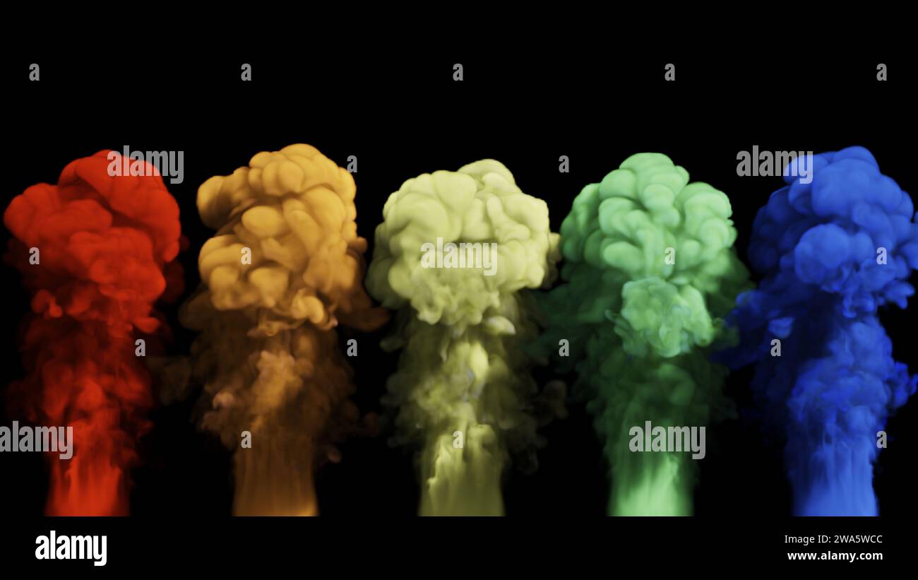 Green puffs smoke on black hi-res stock photography and images - Alamy