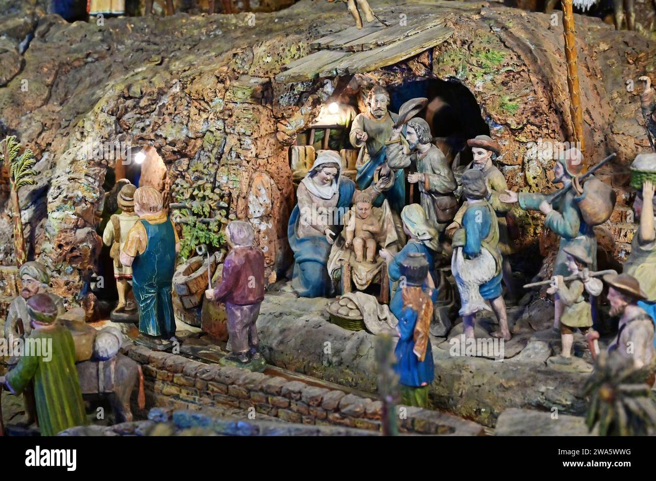 Christkindl, Steyr, Austria - 12 27 2023 - Mechanical nativity scene in ...