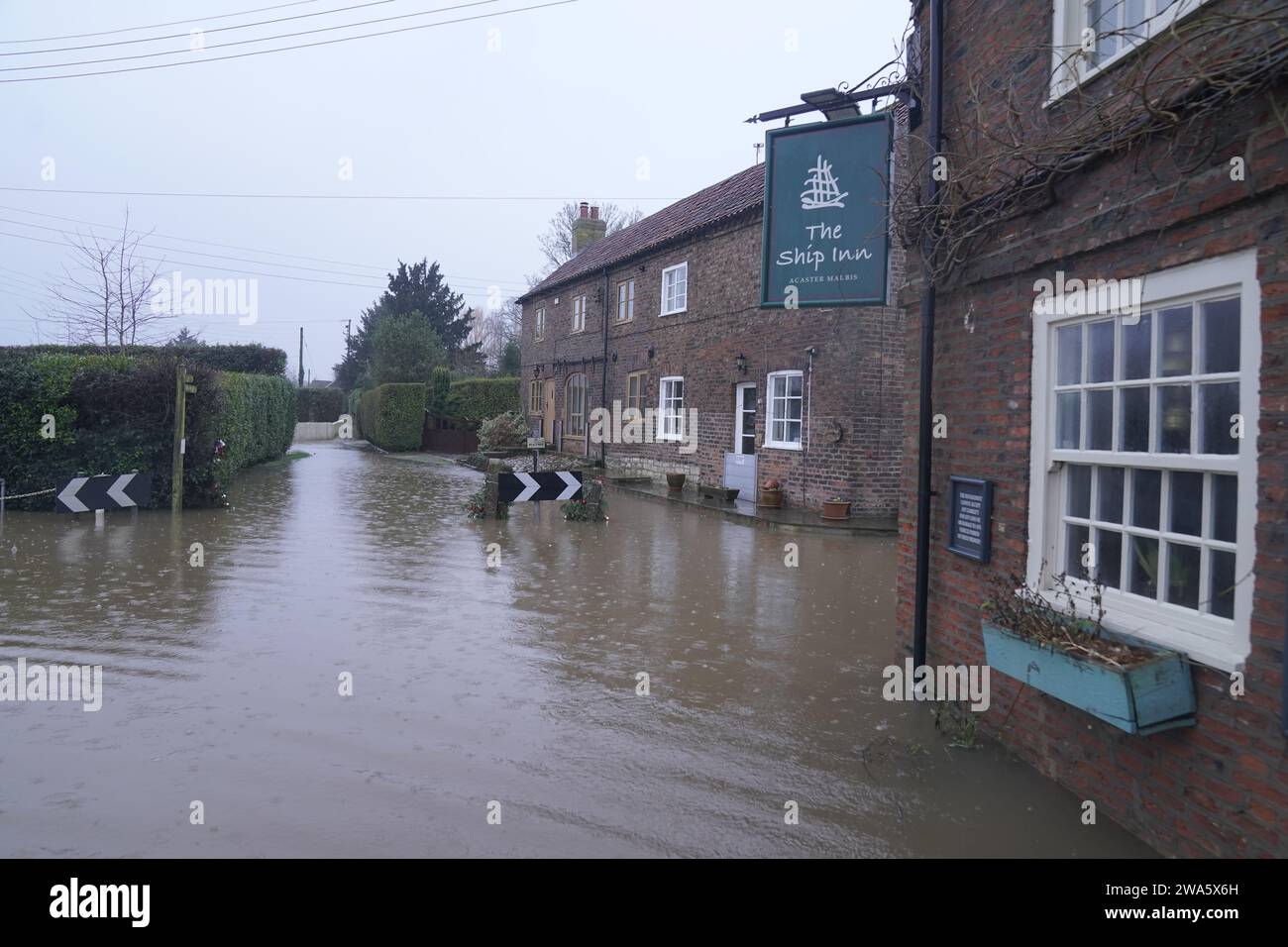 Flooding in Acaster Malbis near York. The Met Office has issued an ...