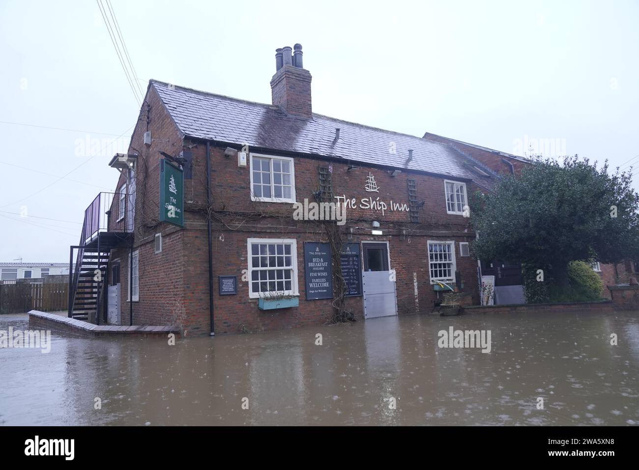 Flooding in Acaster Malbis near York. The Met Office has issued an ...